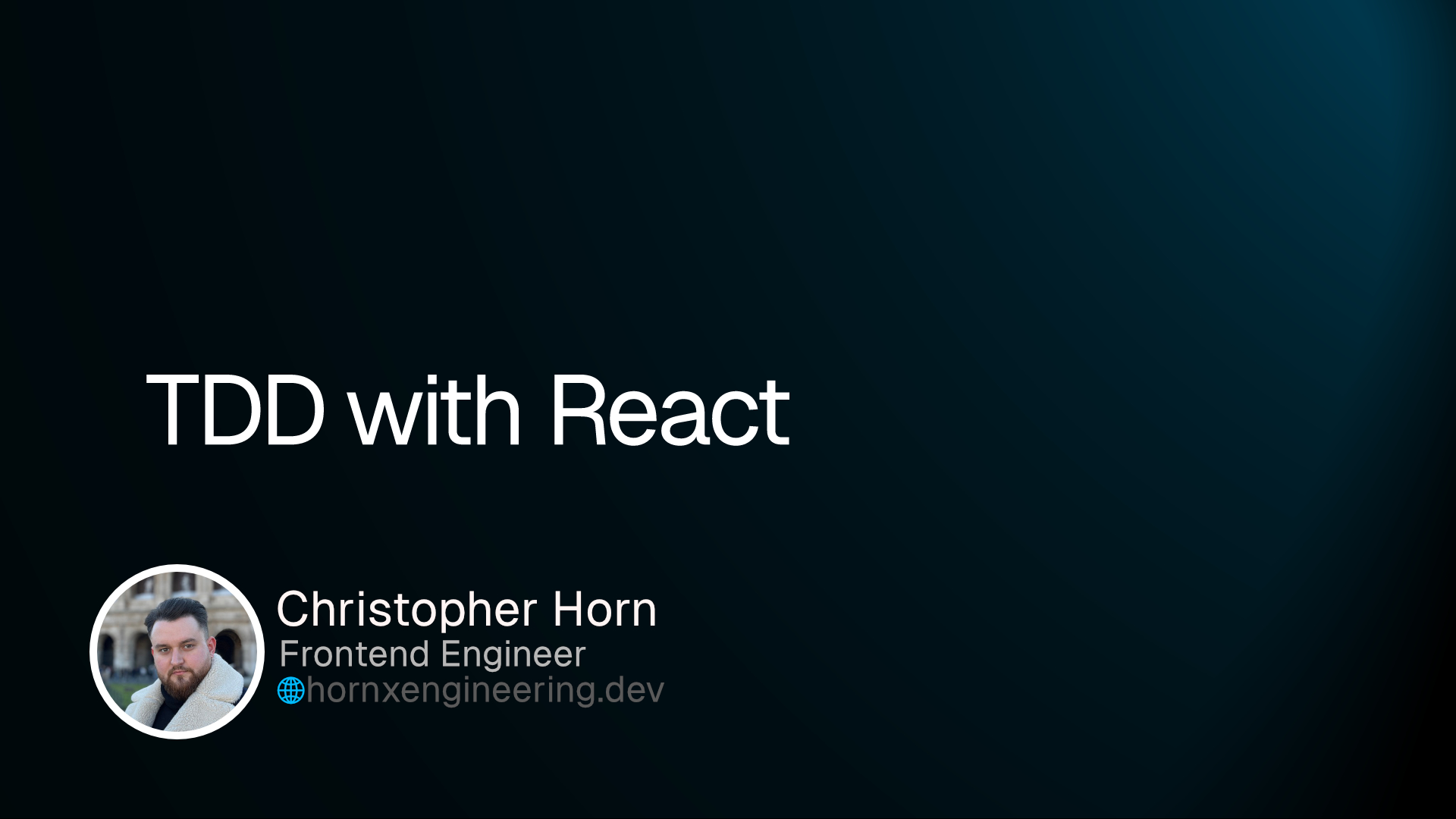 TDD with React | Chris Horn TDD with React | Chris Horn